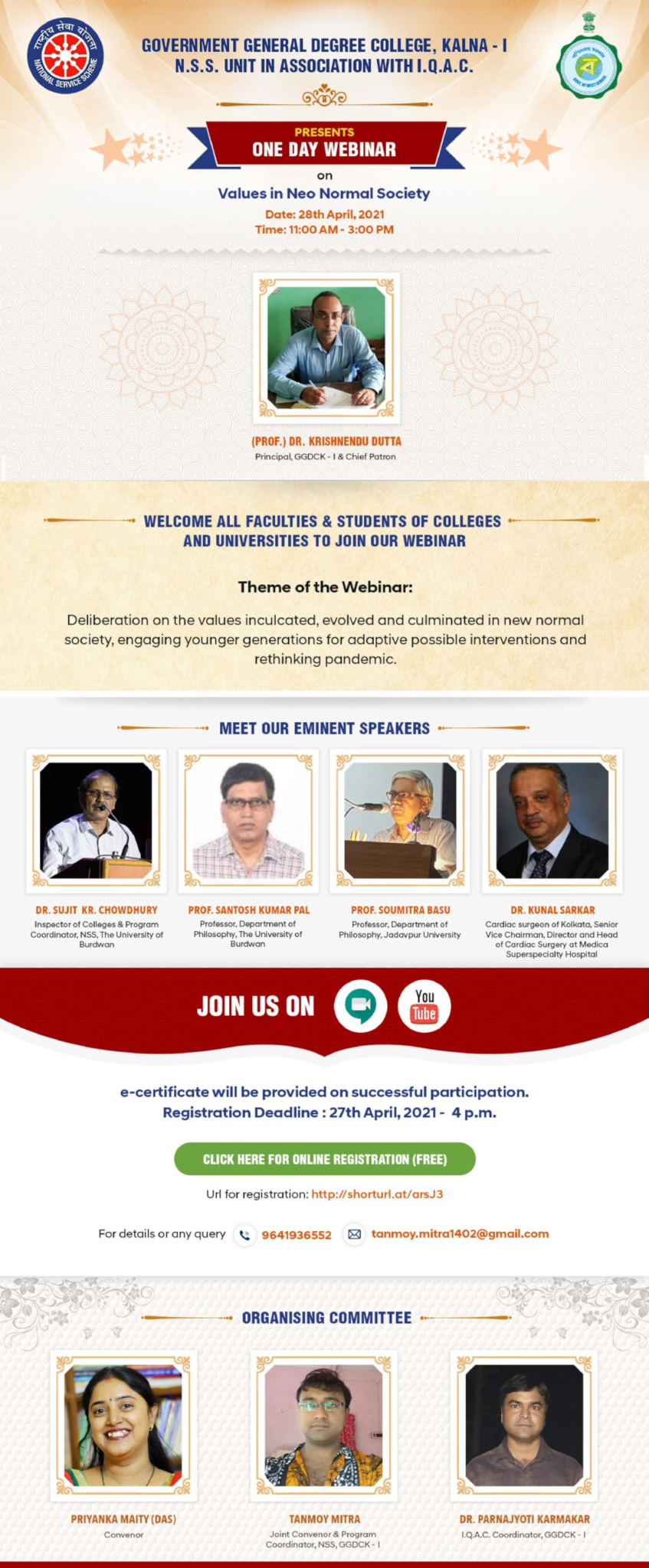 Values in Neo-normal Society – Government General Degree College, Kalna I